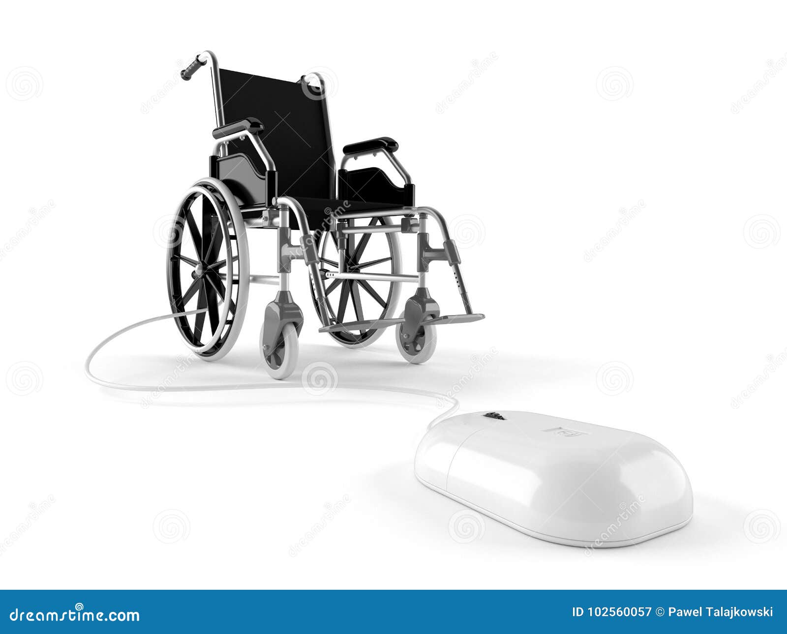 Wheelchair with Computer Mouse Stock Illustration - Illustration of ...