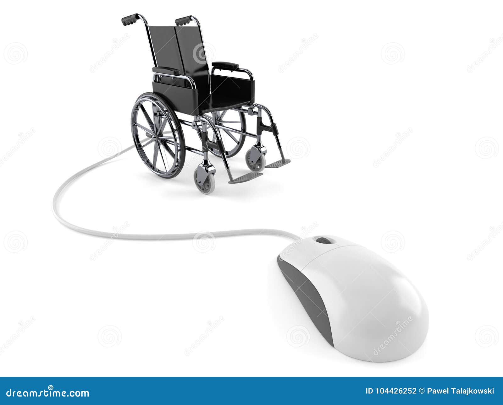 Wheelchair with Computer Mouse Stock Illustration - Illustration of ...