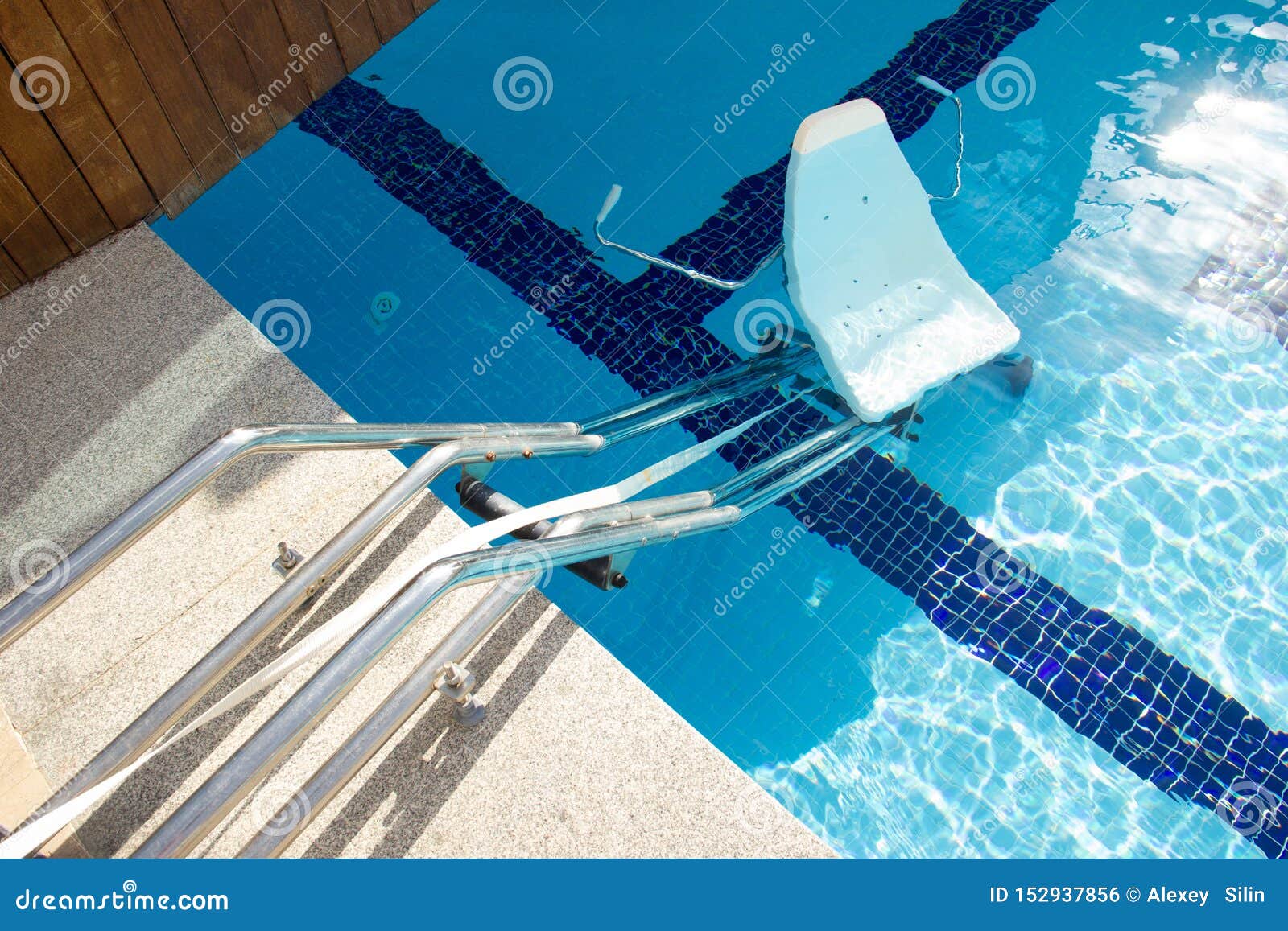 Wheelchair, Wheelchair for the Descent into the Pool Stock Photo ...