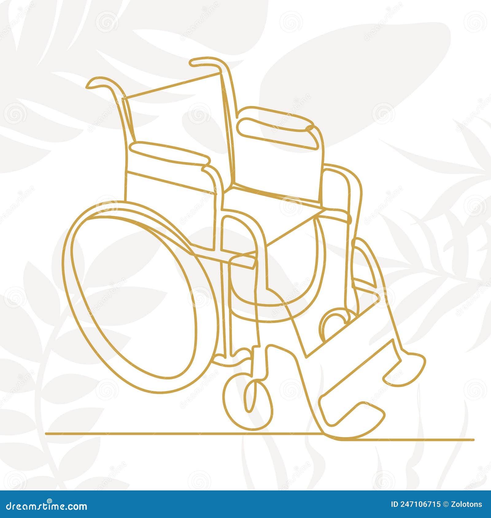 Wheelchair Drawing in One Continuous Line Stock Vector - Illustration ...