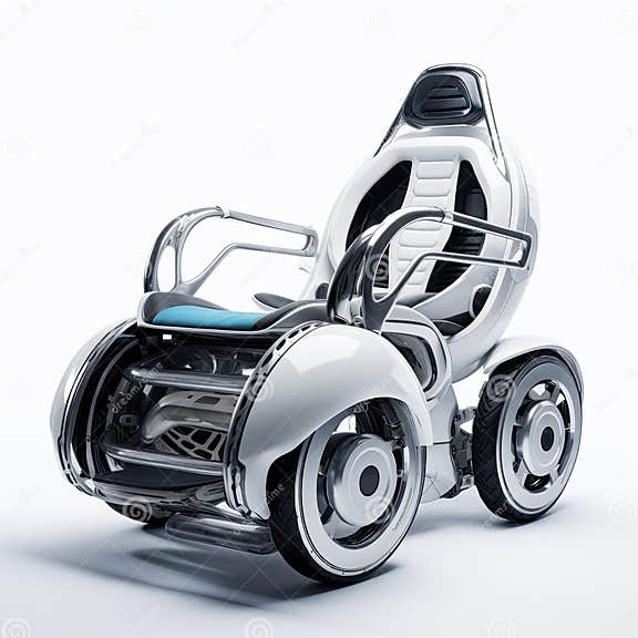The Wheelchair of the Future 3D Render Over White Stock Illustration ...