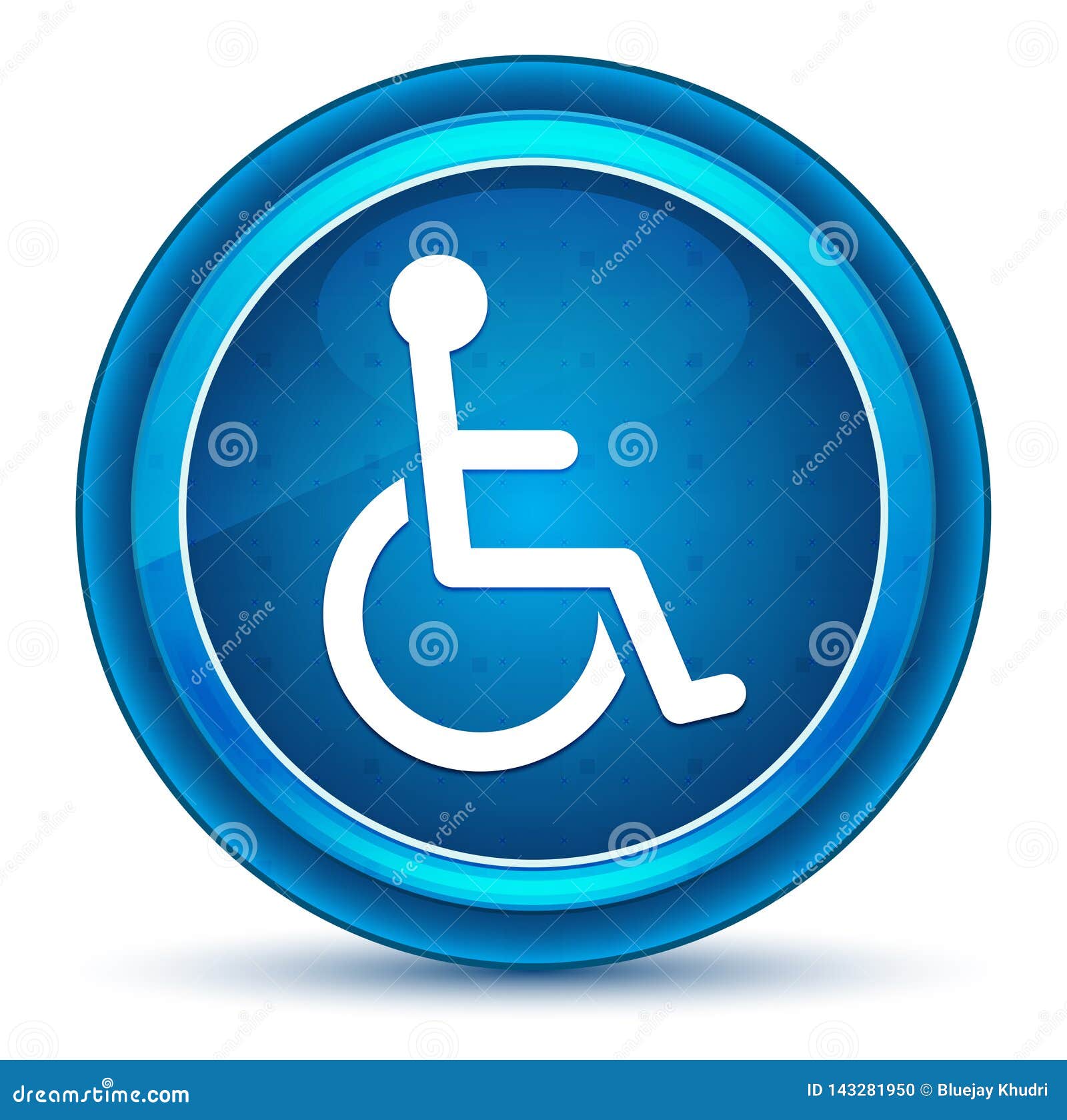Wheelchair Handicap Icon Eyeball Blue Round Button Stock Illustration ...