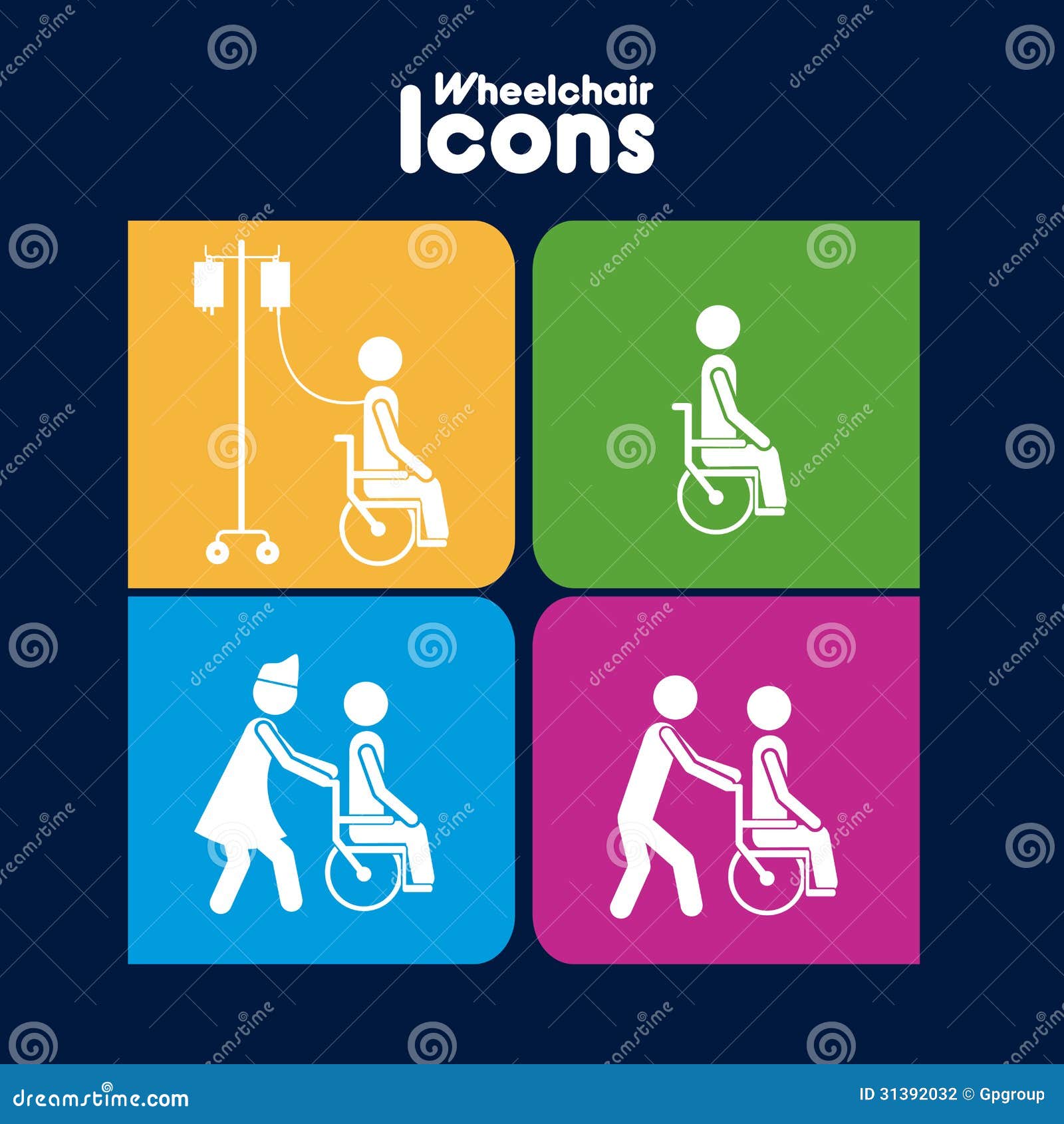 Wheelchair icons stock vector. Illustration of paramedic - 31392032