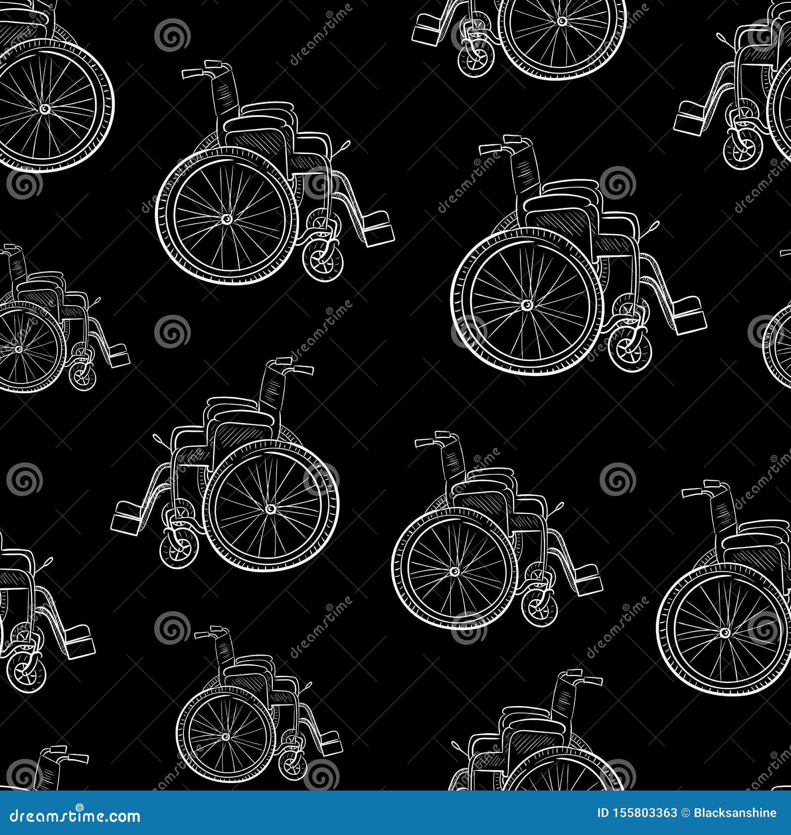 Wheelchair Line Sketch Seamless Texture Stock Vector - Illustration of ...