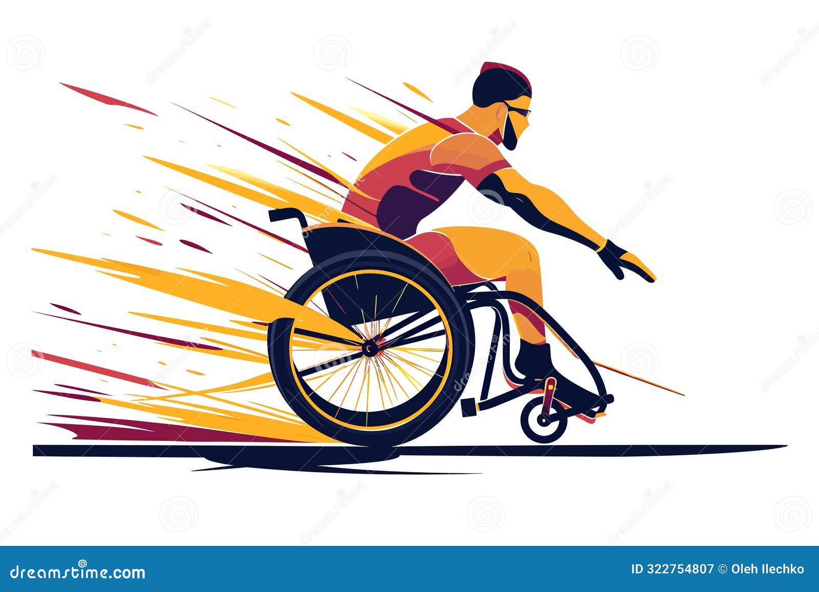 Wheelchair Racing Isolated Vector Style Stock Vector - Illustration of ...