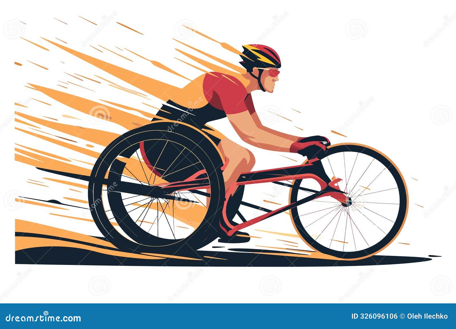 Wheelchair Racing Isolated Vector Style Stock Illustration ...
