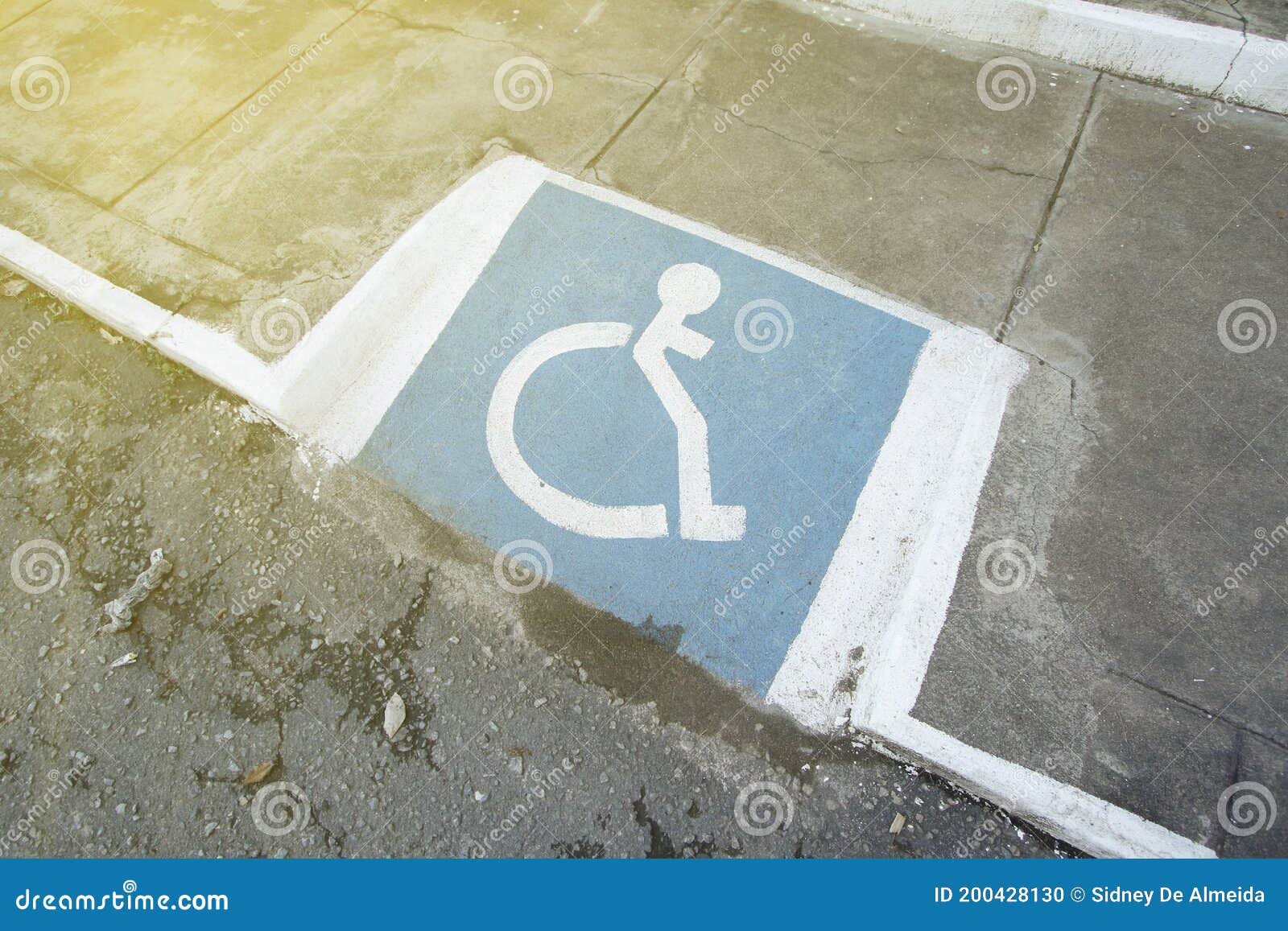 Wheelchair Ramp with Accessibility Symbol Stock Photo - Image of chair ...