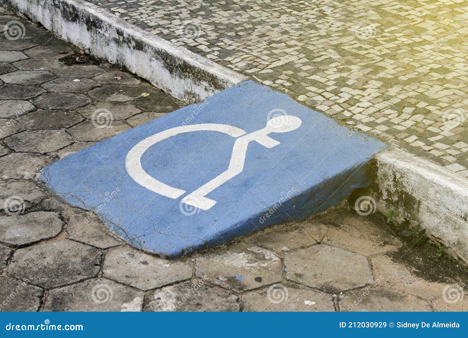 Wheelchair Ramp with Accessibility Symbol Stock Image - Image of park ...