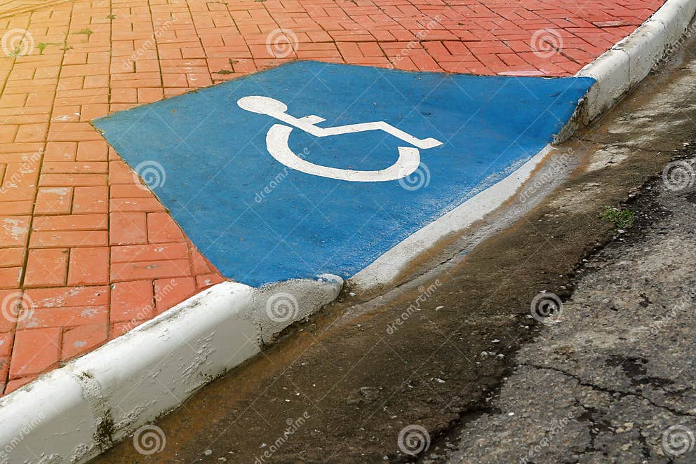 Wheelchair Ramp with Accessibility Symbol Stock Photo - Image of brazil ...