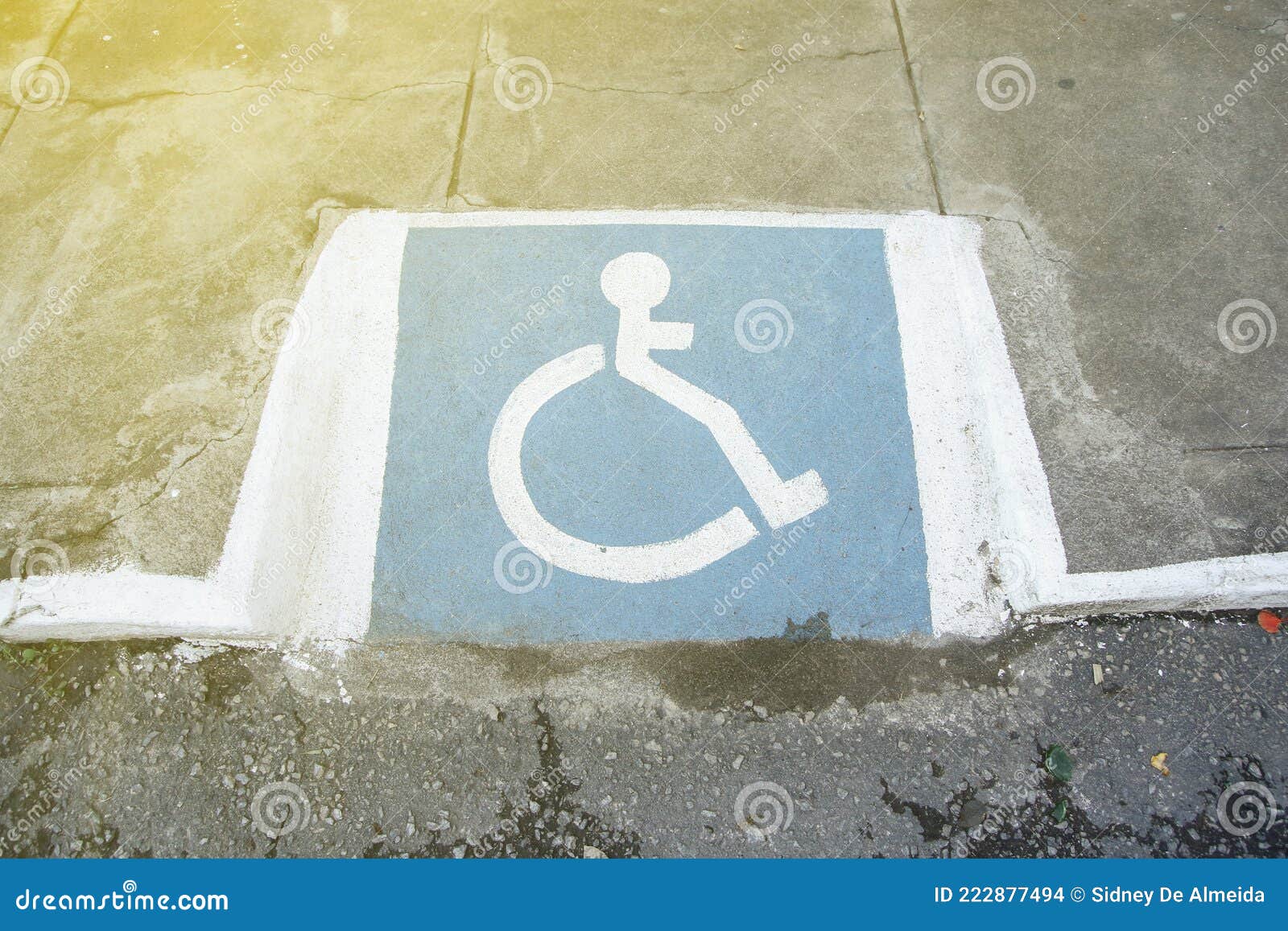 Wheelchair Ramp with Accessibility Symbol Stock Photo - Image of ...