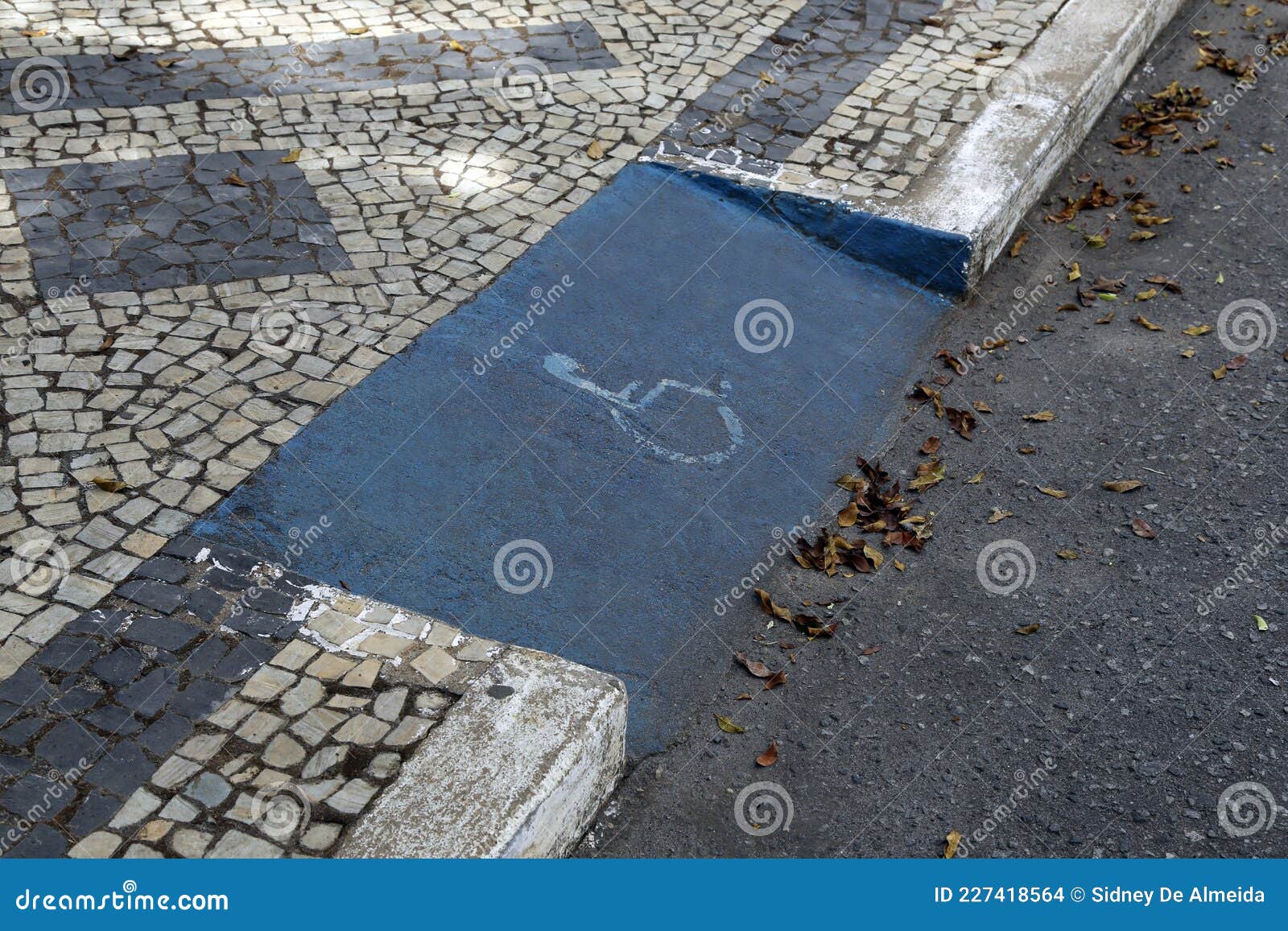 Wheelchair Ramp with Accessibility Symbol Stock Photo - Image of ...