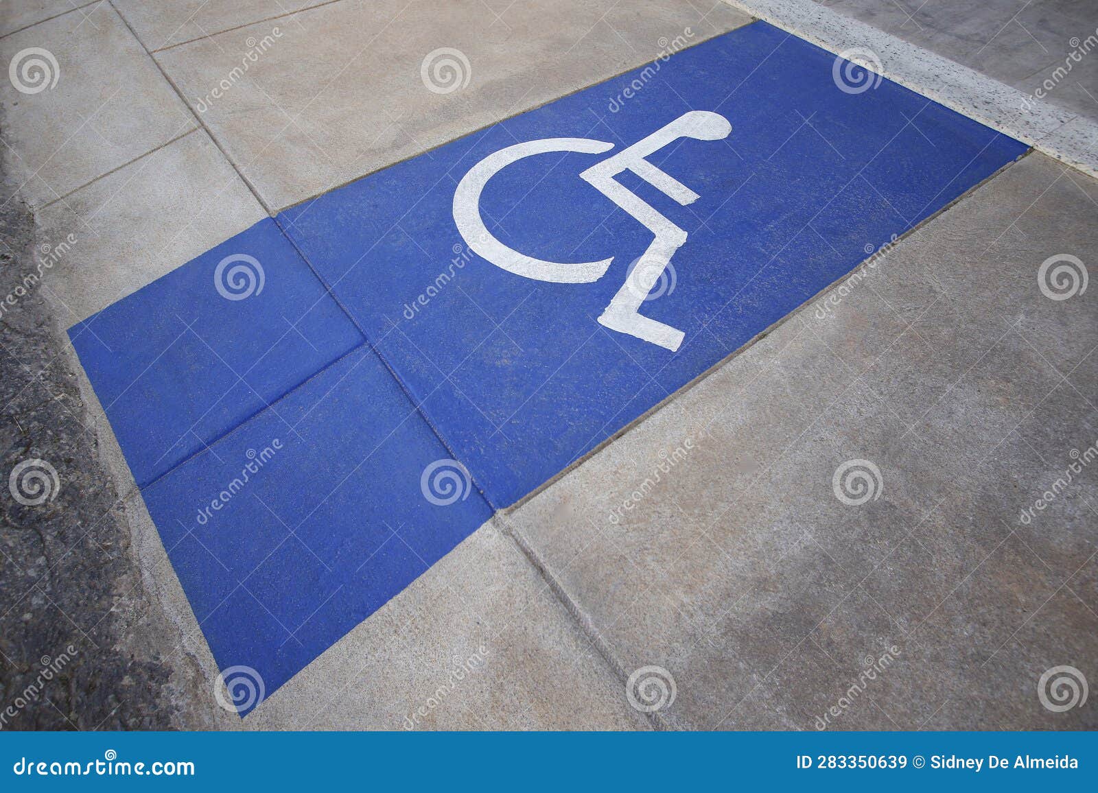 Wheelchair Ramp with Accessibility Symbol Stock Image - Image of ...