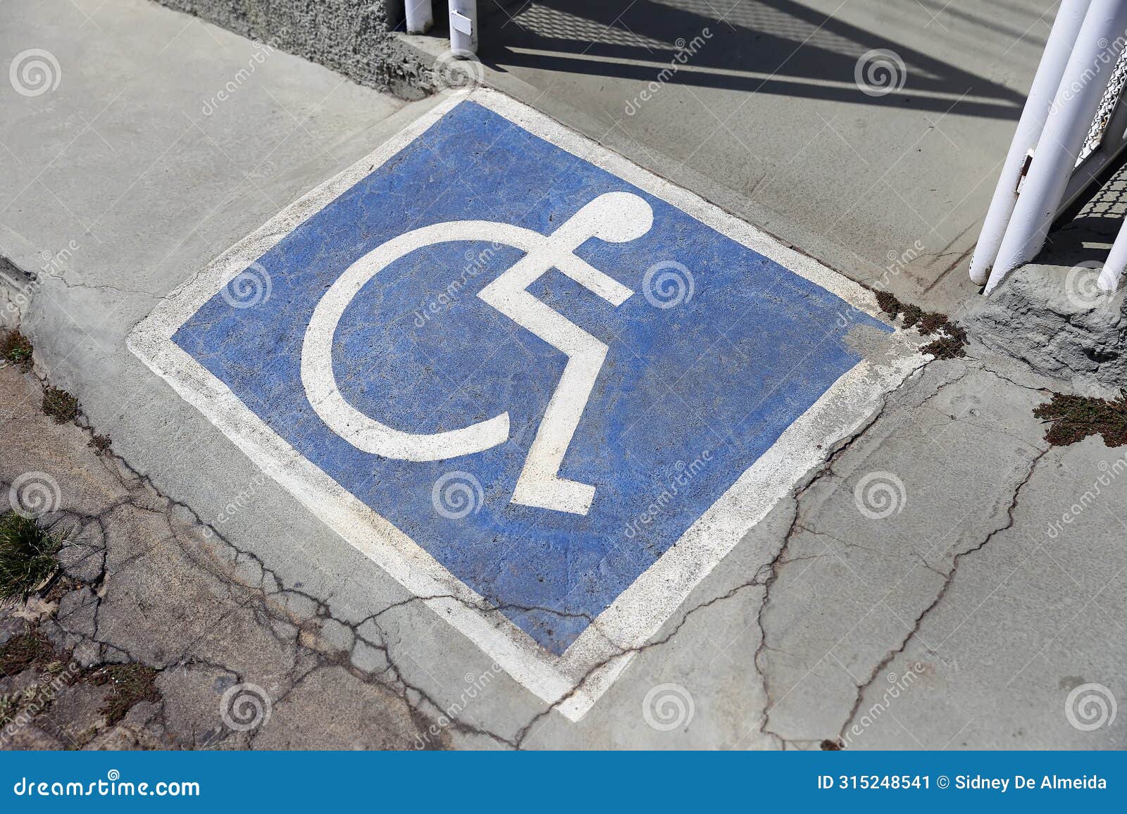 Wheelchair Ramp with Accessibility Symbol Stock Image - Image of symbol ...