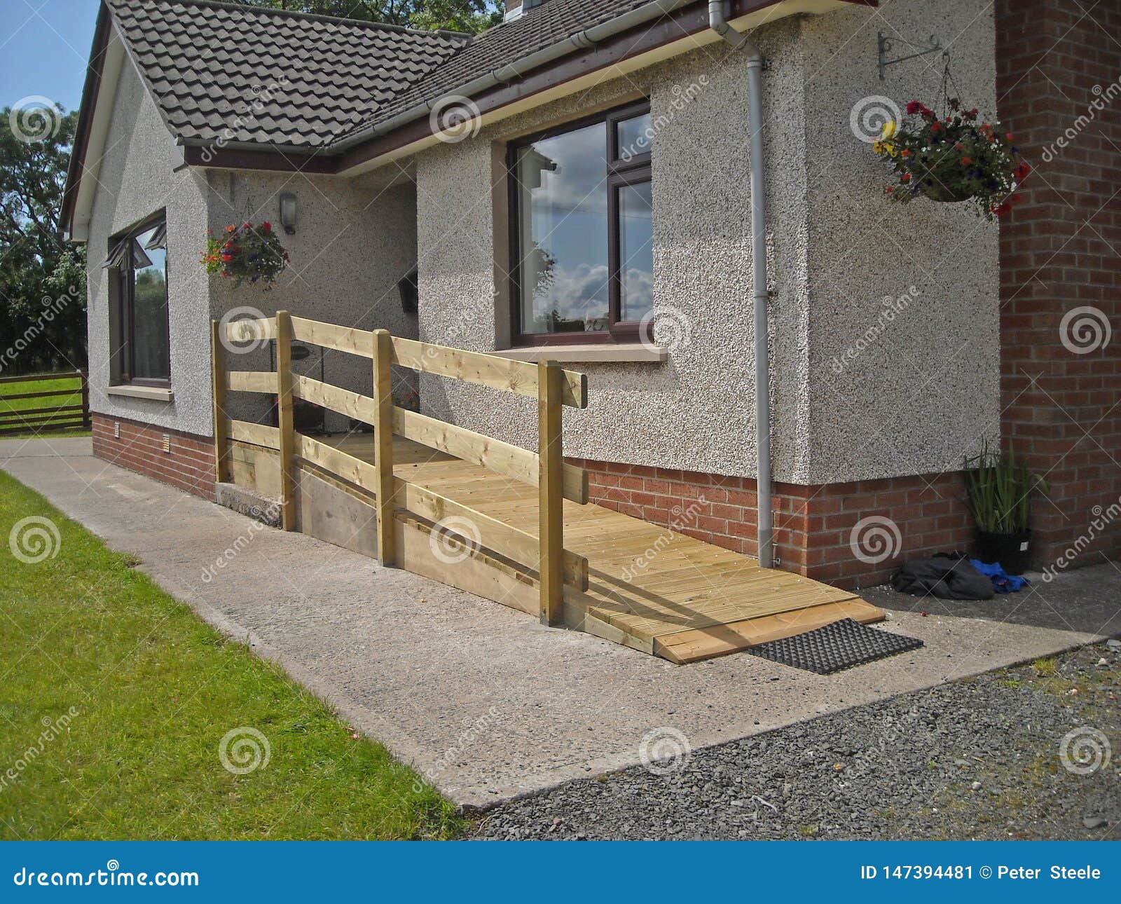 Wheelchair Ramp Fitted To Front of Home Stock Image - Image of access ...