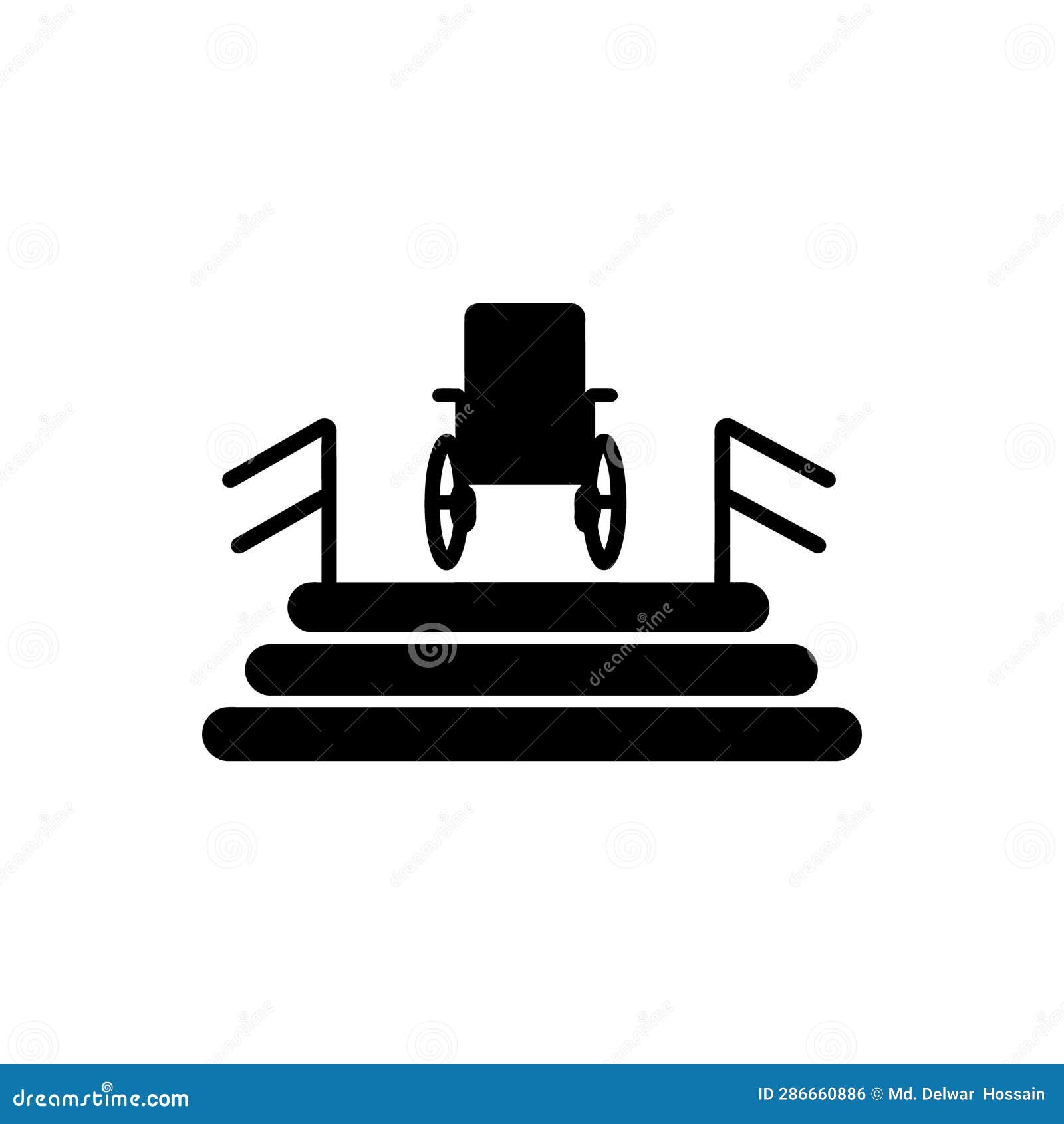 Wheelchair ramp icon stock vector. Illustration of symbol - 286660886