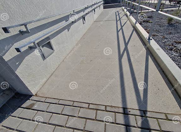 Wheelchair Ramp and Stairs on the Other Side. Height Differences are ...