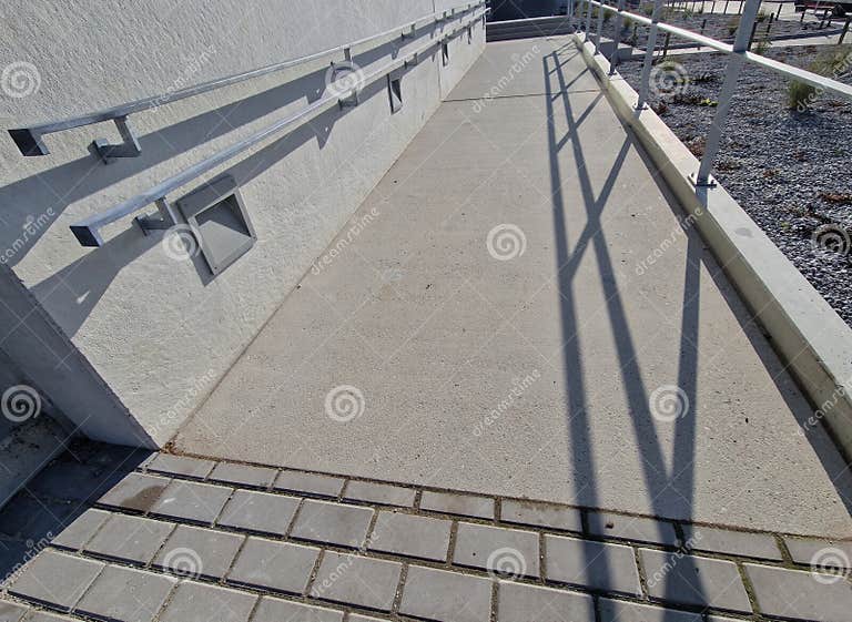 Wheelchair Ramp and Stairs on the Other Side. Height Differences are ...