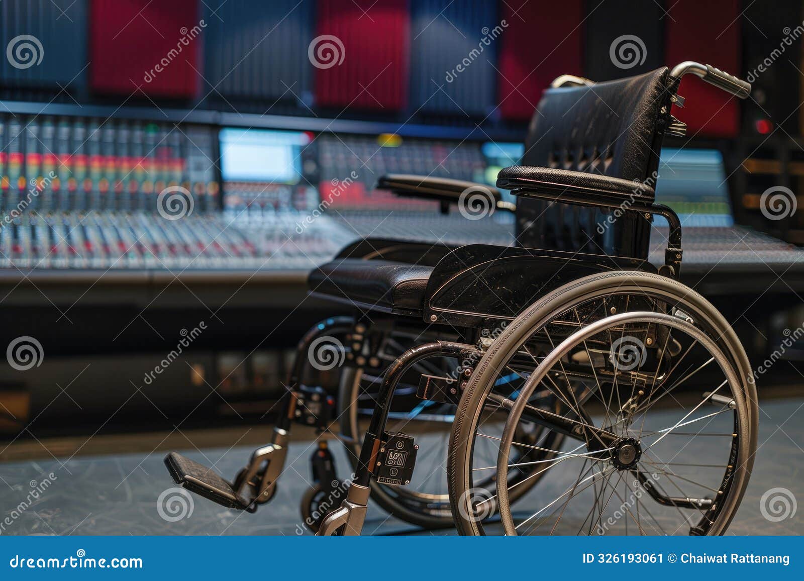 Wheelchair at Recording Studio Control Panel Inspiring Artistic ...