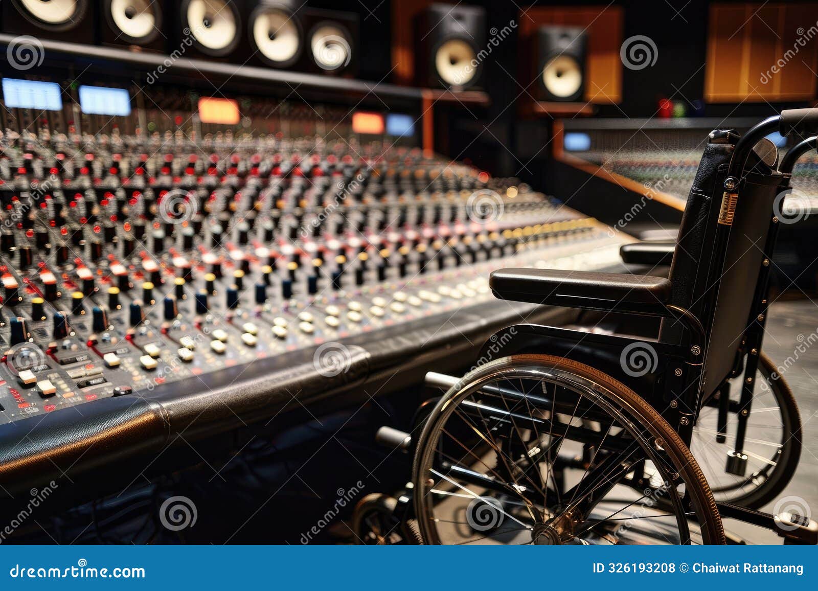 Wheelchair at Recording Studio Control Panel Inspiring Artistic ...