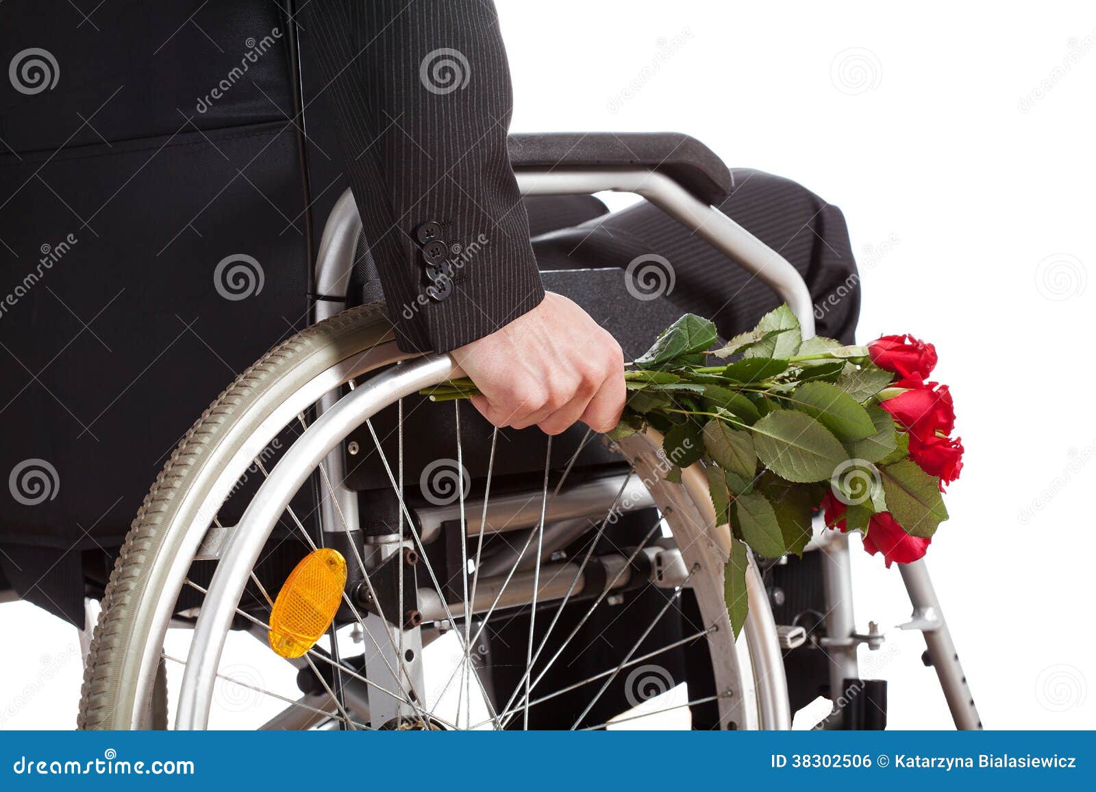 Wheelchair and Roses Closeup Stock Photo - Image of suffer, flowers ...