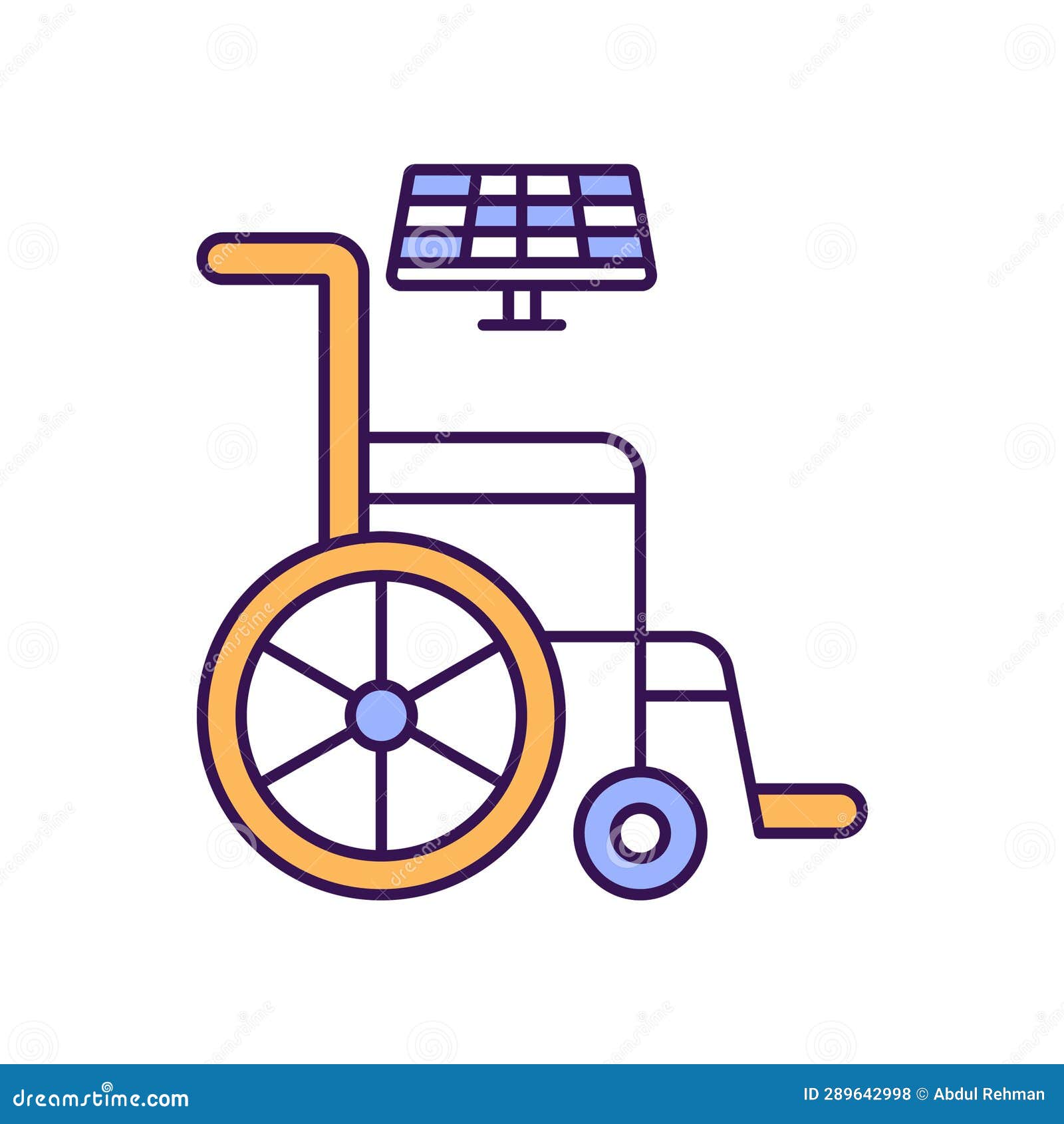 Wheelchair with Solar Vector Icon Which Can Easily Modify or Edit ...