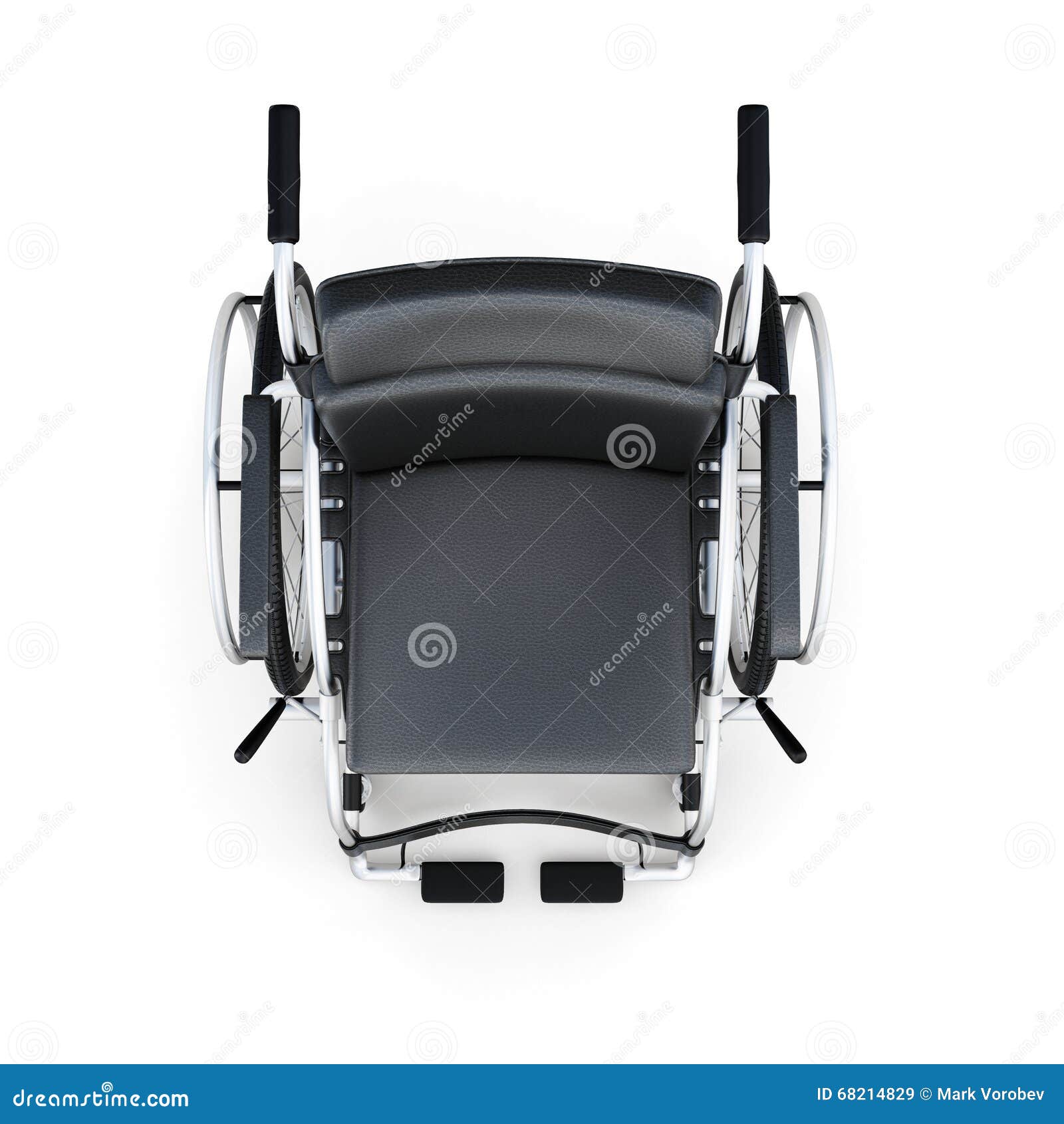 Wheelchair Top View on a White Background. 3d Renderi Stock ...