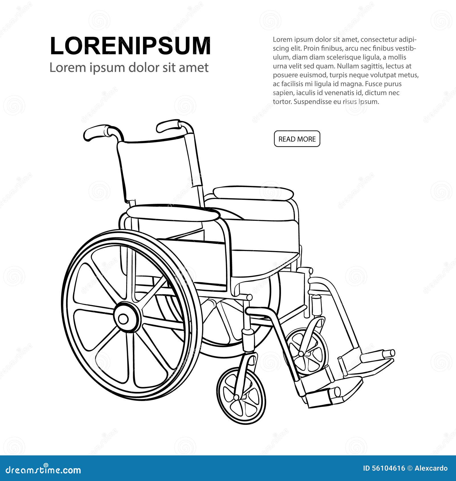 Wheelchair. Vector Hand Drawn Illustration Stock Vector - Illustration ...