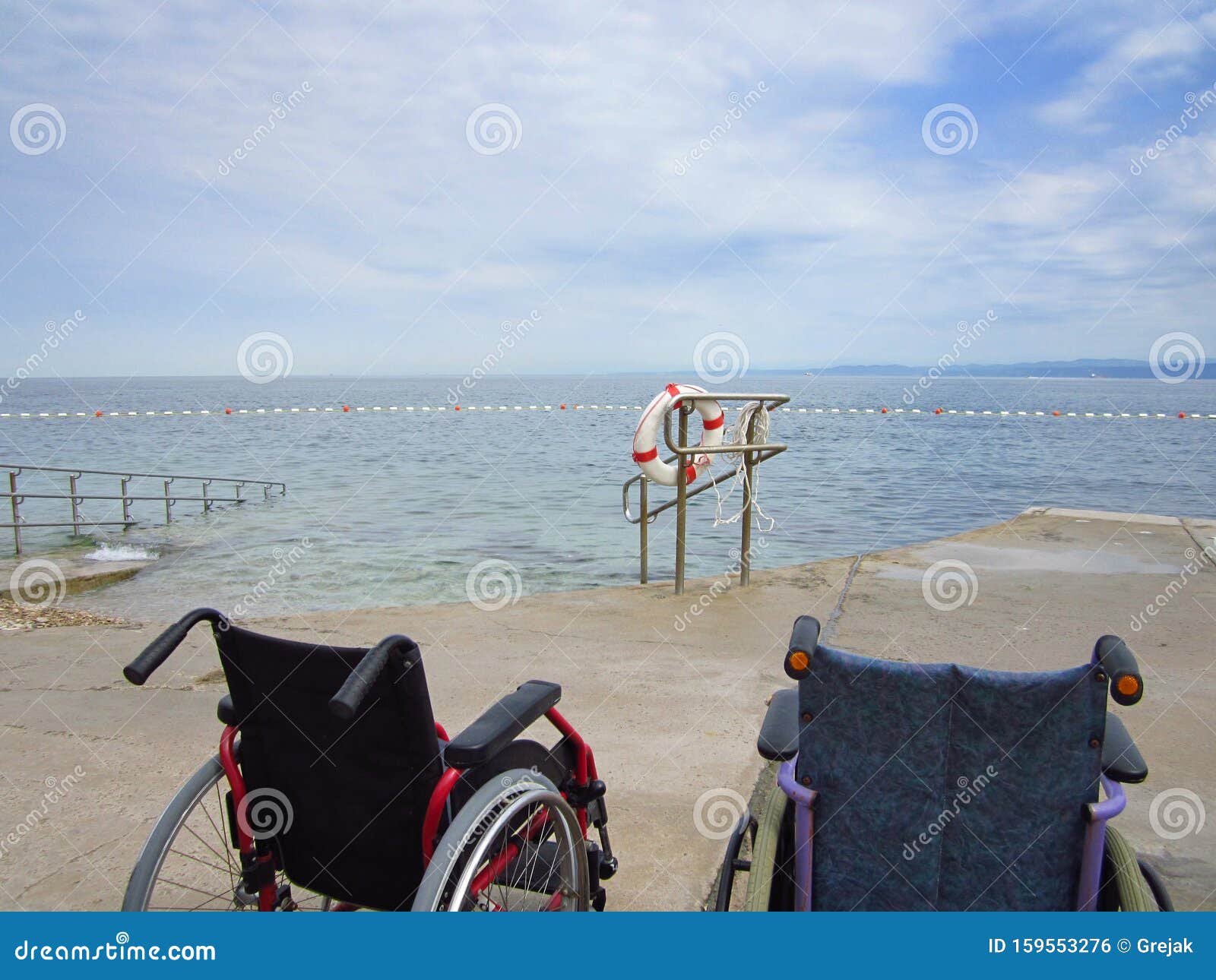 Accessible Beach for Disabled People Stock Photo - Image of lifebuoy ...