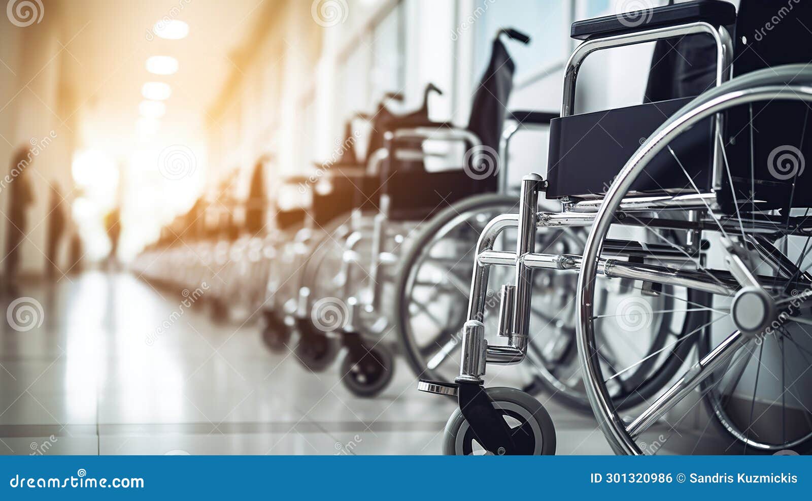Wheelchairs in the Hospital, Waiting for Patient Services. Generative ...