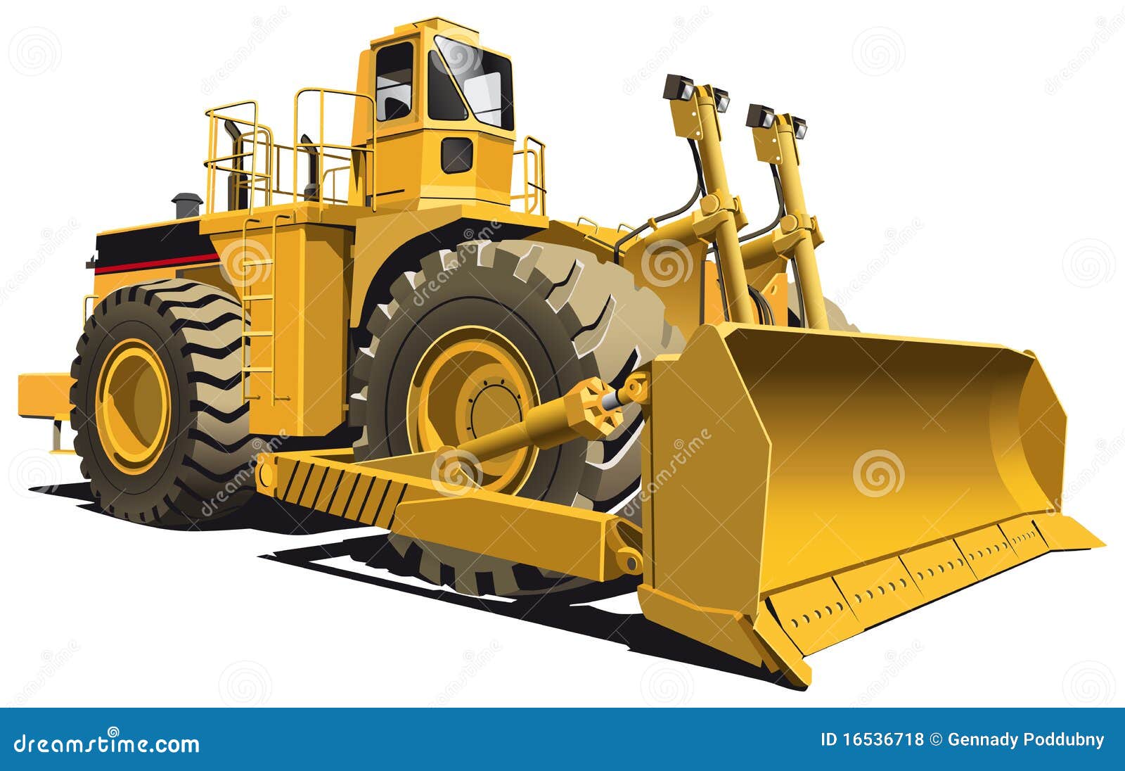 Wheeled dozer stock vector. Illustration of pushdozer - 16536718