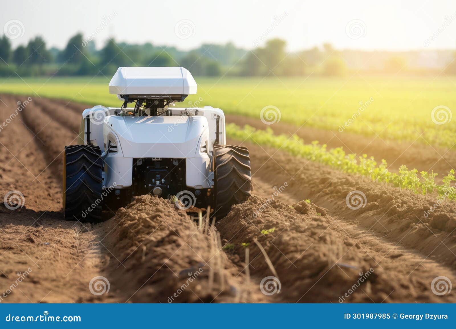 Wheeled Robot Inspects Crops or Plows the Soil Stock Image - Image of ...
