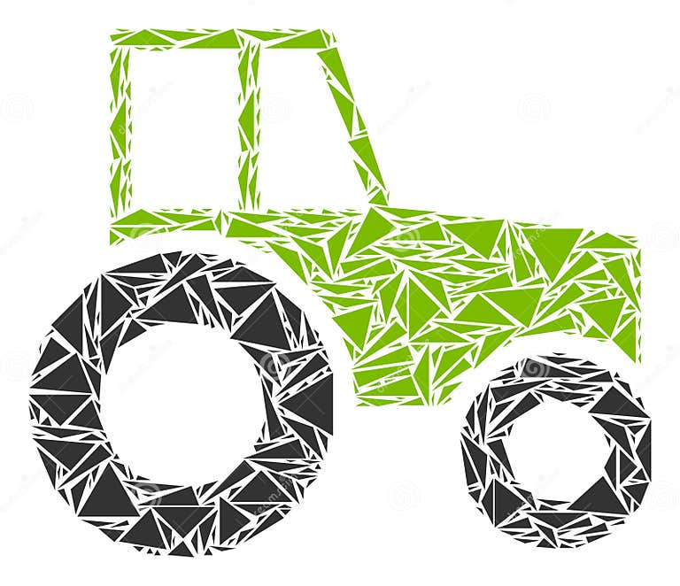 Wheeled Tractor Collage of Triangles Stock Vector - Illustration of ...