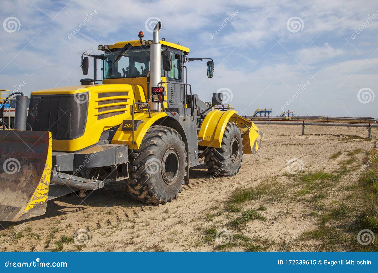 Wheeled Tractor, Multi-purpose Loader, with Shovel Stock Image - Image ...