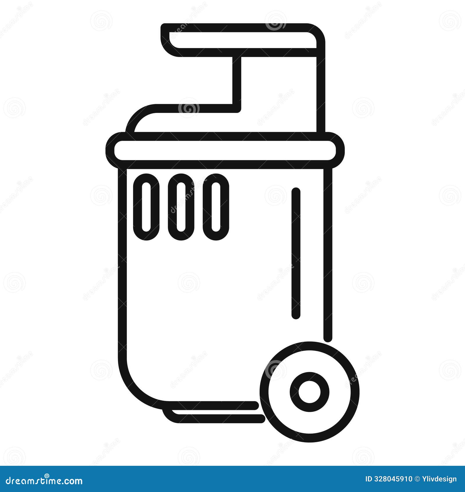 Wheeled Trash Bin Icon Symbolizing Waste Sorting and Recycling Stock ...