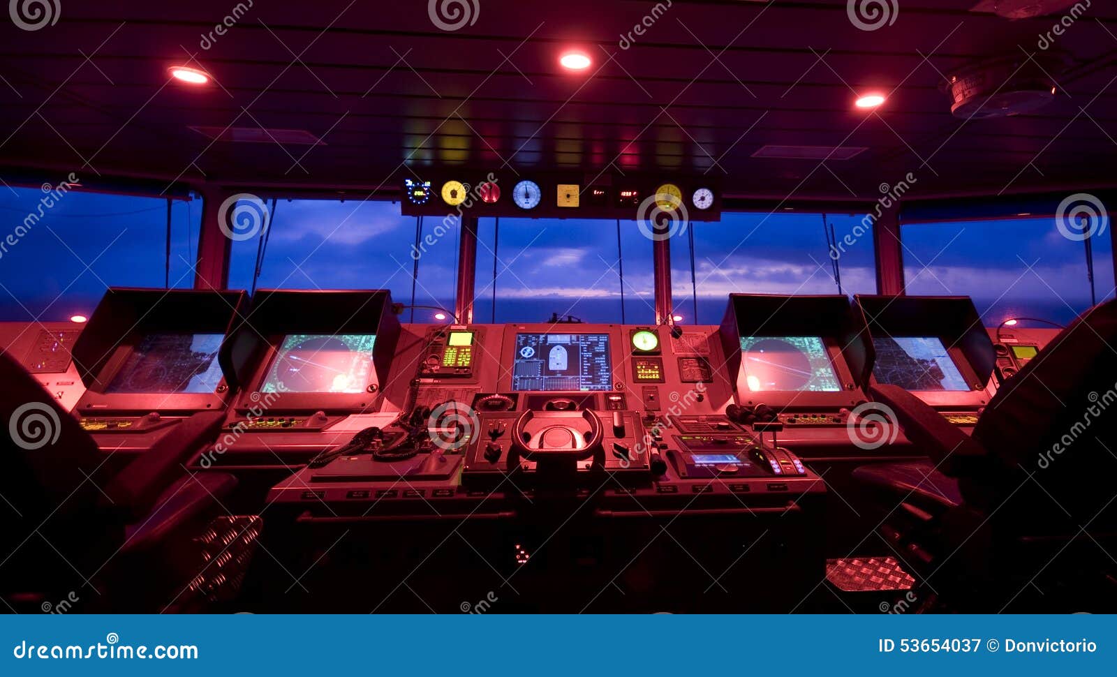 Wheelhouse in modern ship stock image. Image of military - 53654037