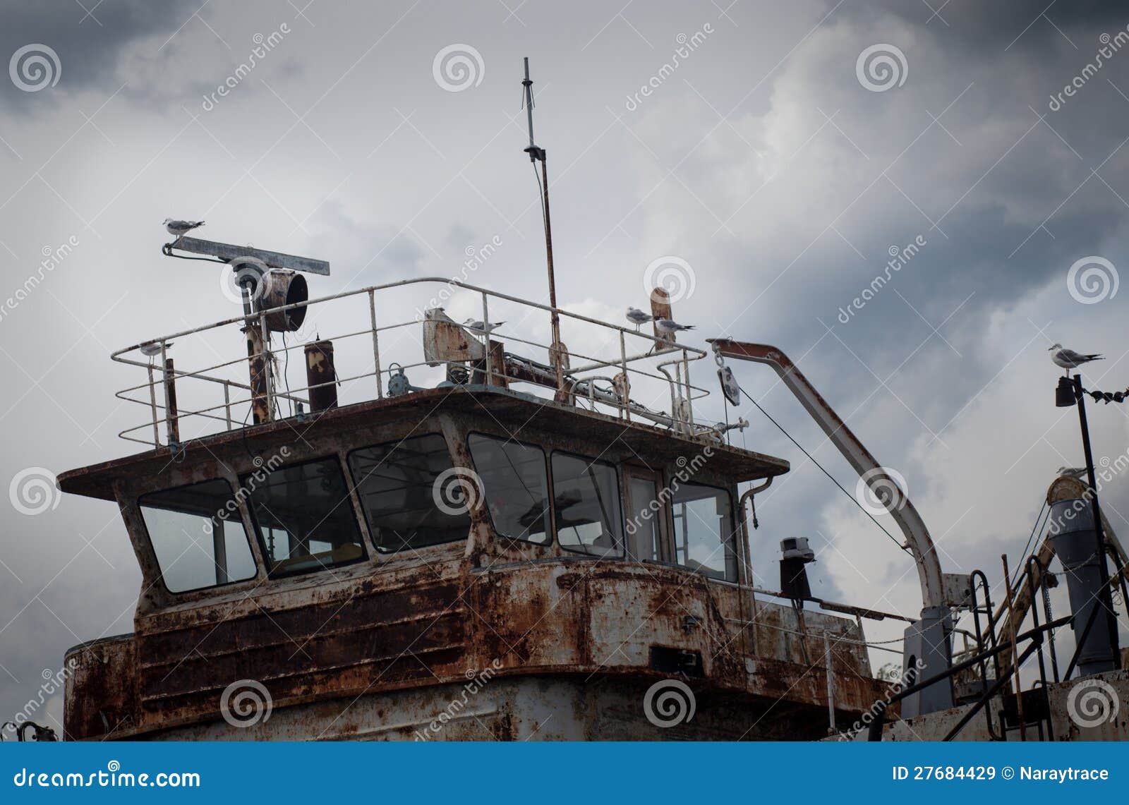 Wheelhouse old rusty ship stock image. Image of ruined - 27684429