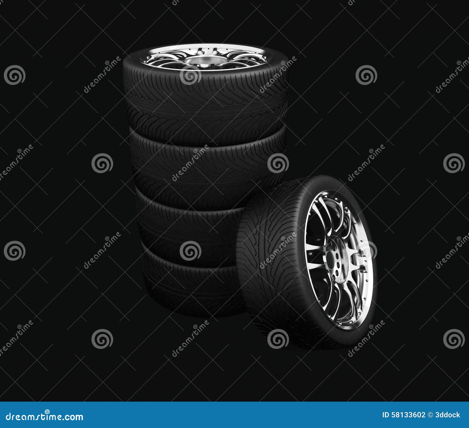 Wheels on black background stock illustration. Illustration of ...