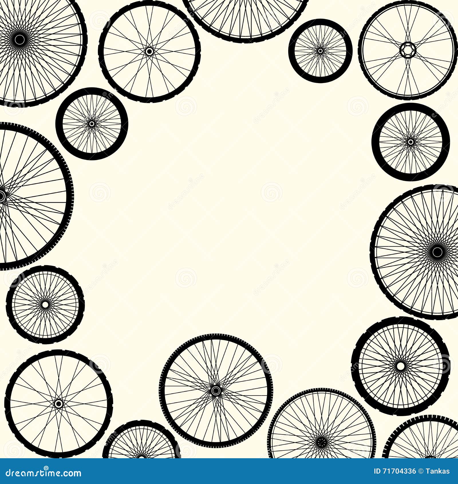 Wheels border background stock vector. Illustration of bicycle - 71704336
