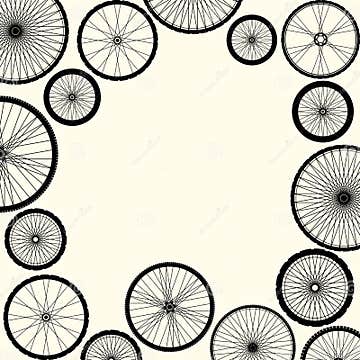 Wheels border background stock vector. Illustration of bicycle - 71704336