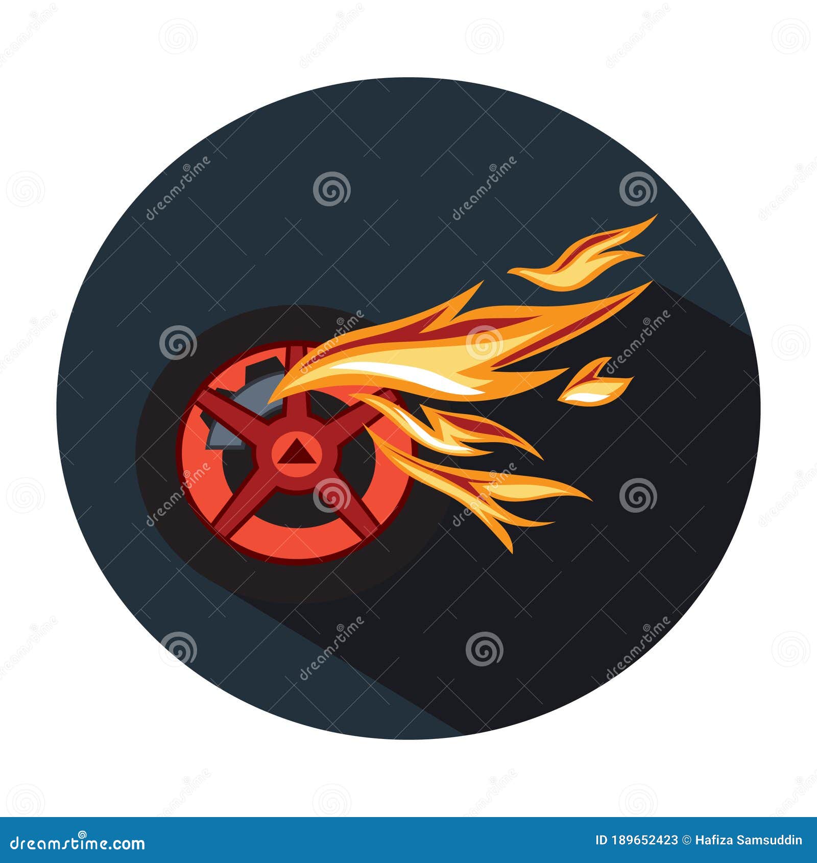 Wheels on Fire. Vector Illustration Decorative Design Stock Vector ...