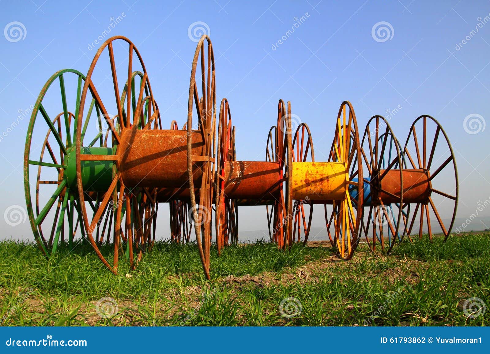 Wheels irrigation pipes stock photo. Image of israel - 61793862
