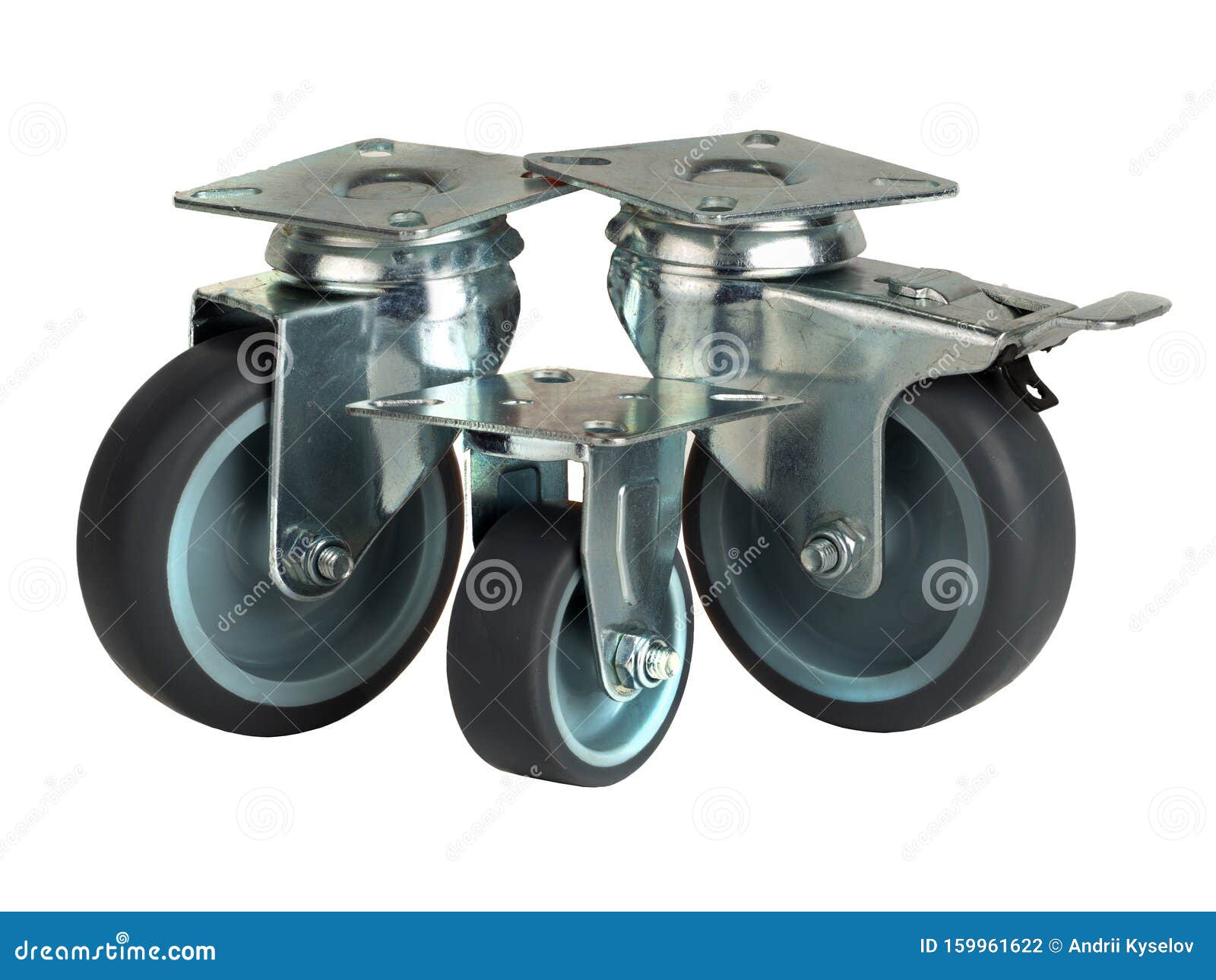 Wheels Made of Polyamide and Gray Rubber Stock Photo - Image of metal ...