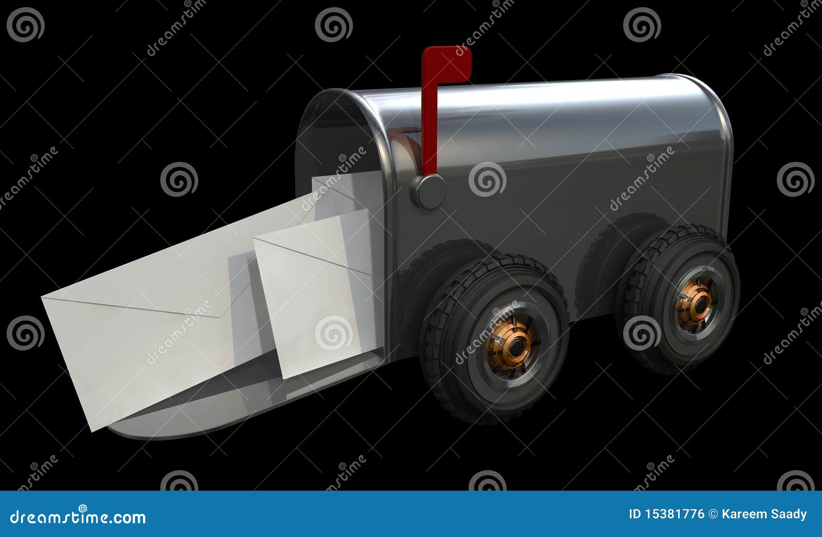Wheels Mail Two stock illustration. Illustration of flag - 15381776