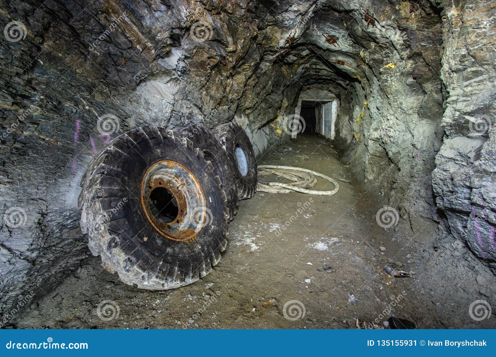 Wheels In The Mine Tunnel Royalty-Free Stock Photo | CartoonDealer.com ...