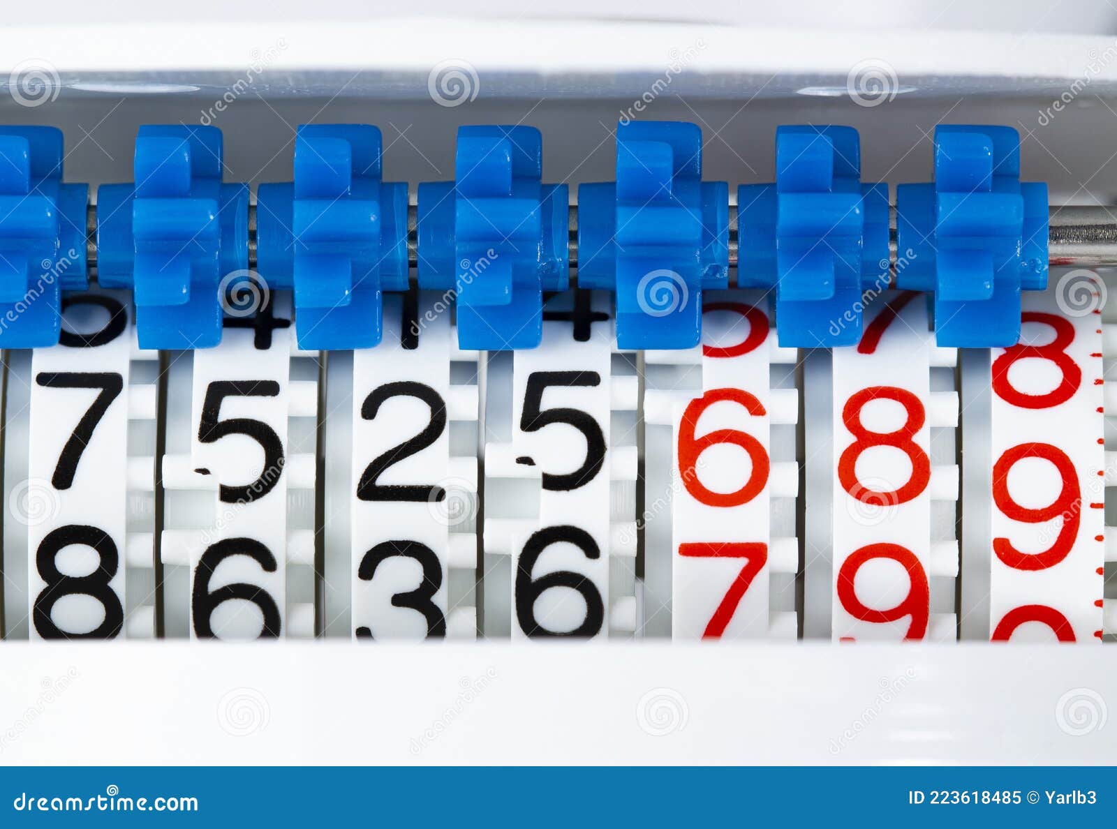 Wheels with Numbers and Gears Mechanism of the Meter for Accounting ...