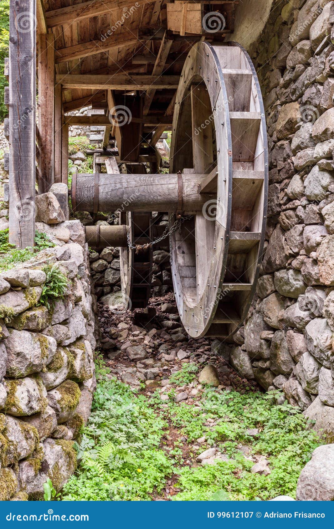 Wheels of an old mill stock image. Image of grinder, antique - 99612107