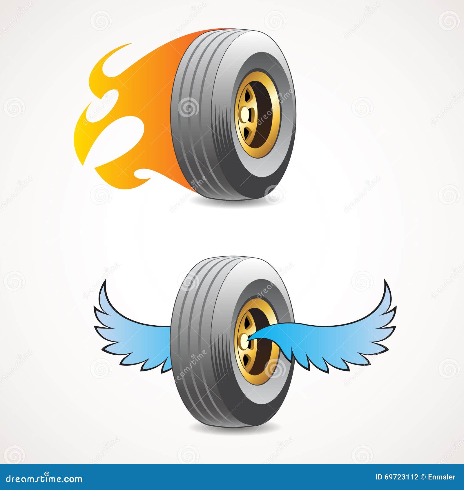 Wheels set stock vector. Illustration of motorized, flying - 69723112