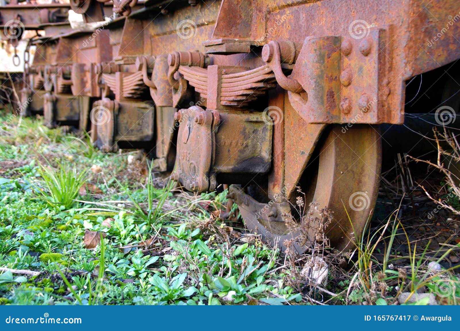 Old rusty train wagon stock image. Image of rail, abandoned - 165767417