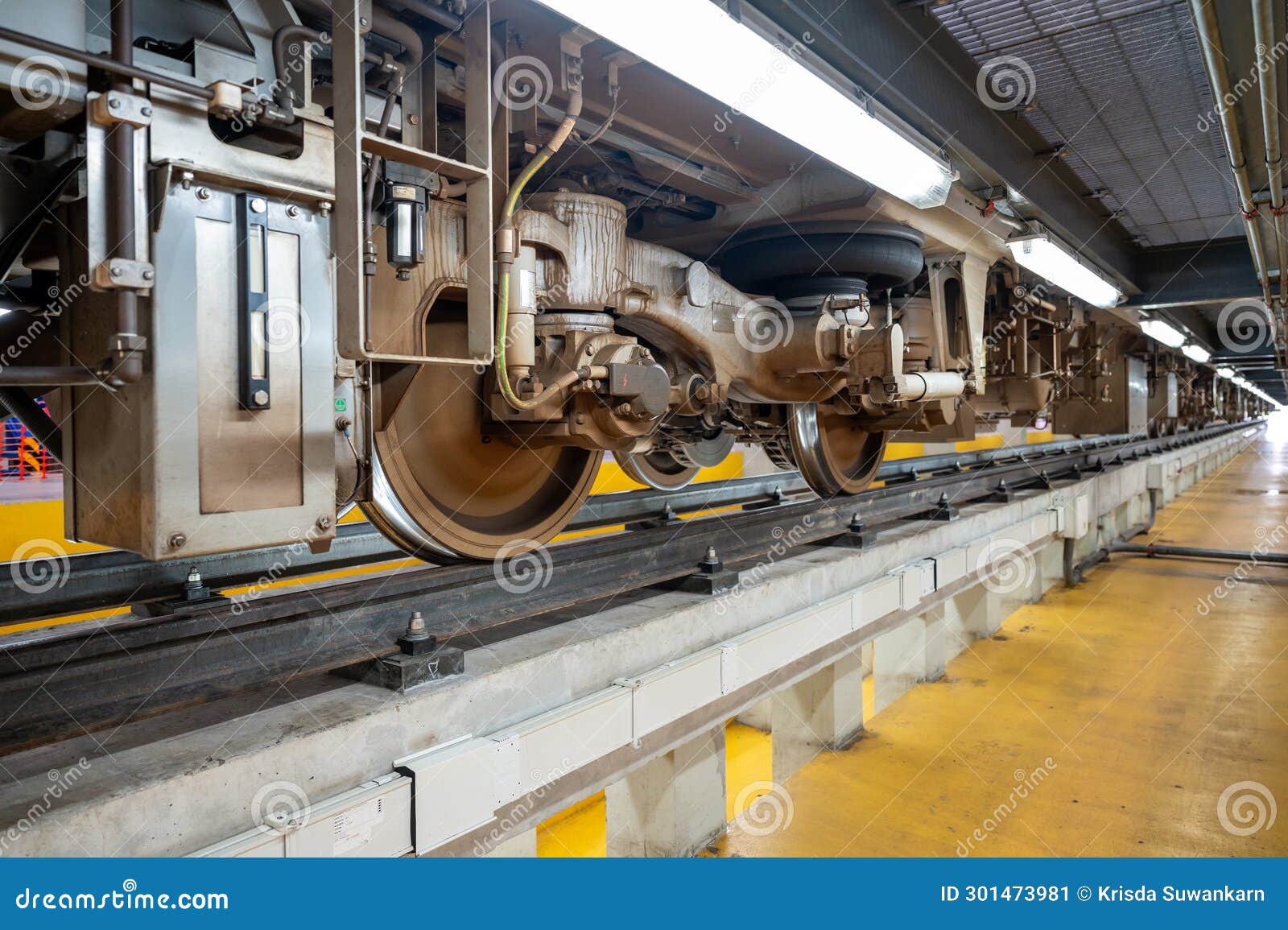 Wheels and Suspension of Electric Train Stock Image - Image of ...