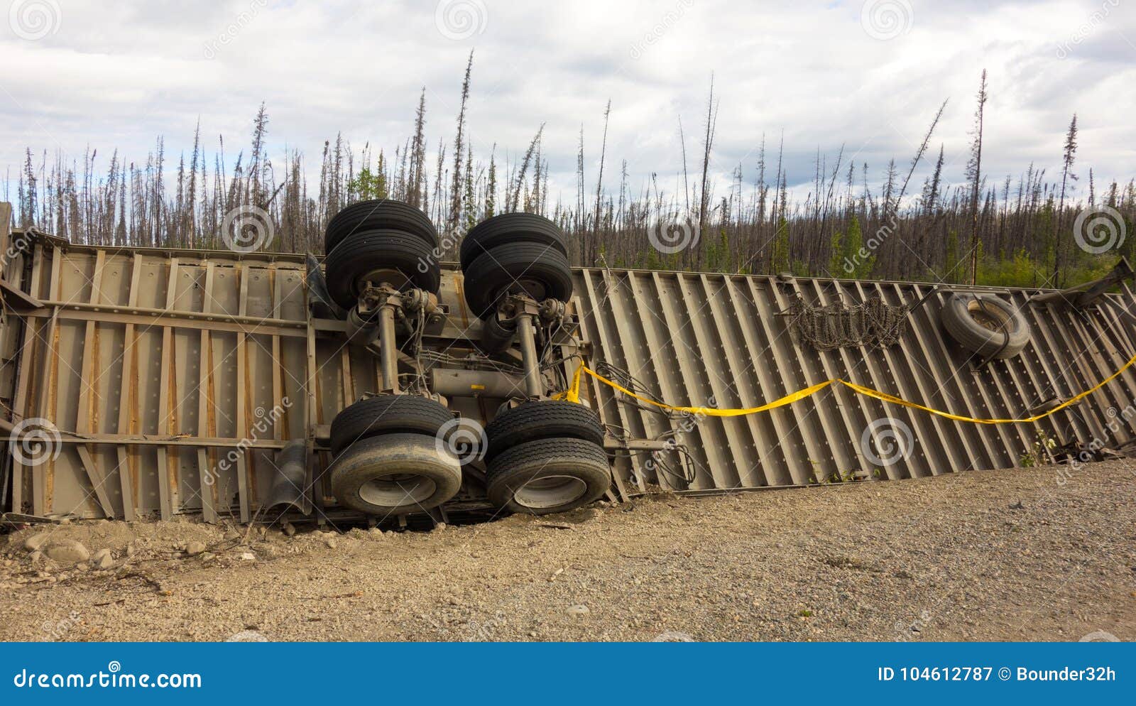 The Underside of a Crashed Trailer in a Remote Part of British Columbia ...